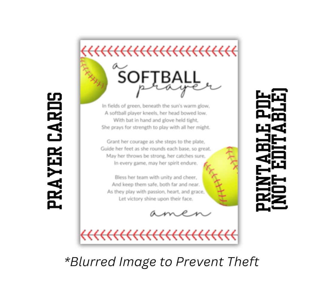 Softball Prayer Cards for Your Team's Strength and Spirit , Softball ...