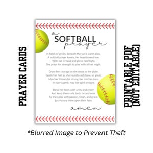Softball Prayer Cards for Your Team's Strength and Spirit , Softball ...