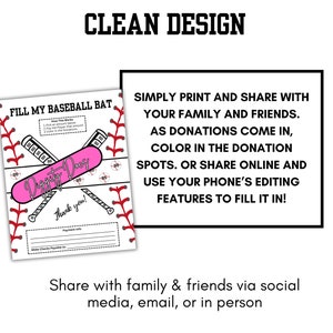 Fill My Bat Fundraiser Tracker | Printable 8.5" X 11" | Color-in Donation Spots | Instant ...