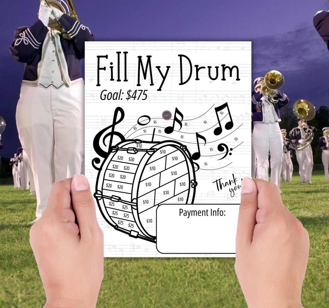 Fill My Drum Fundraiser Tracker Printable, Digital Download PDF, Color ...