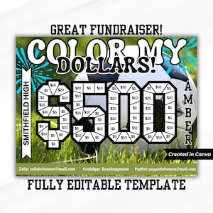 FULLY EDITABLE Color My Dollars, Fundraiser, Printable, AAU Soccer ...