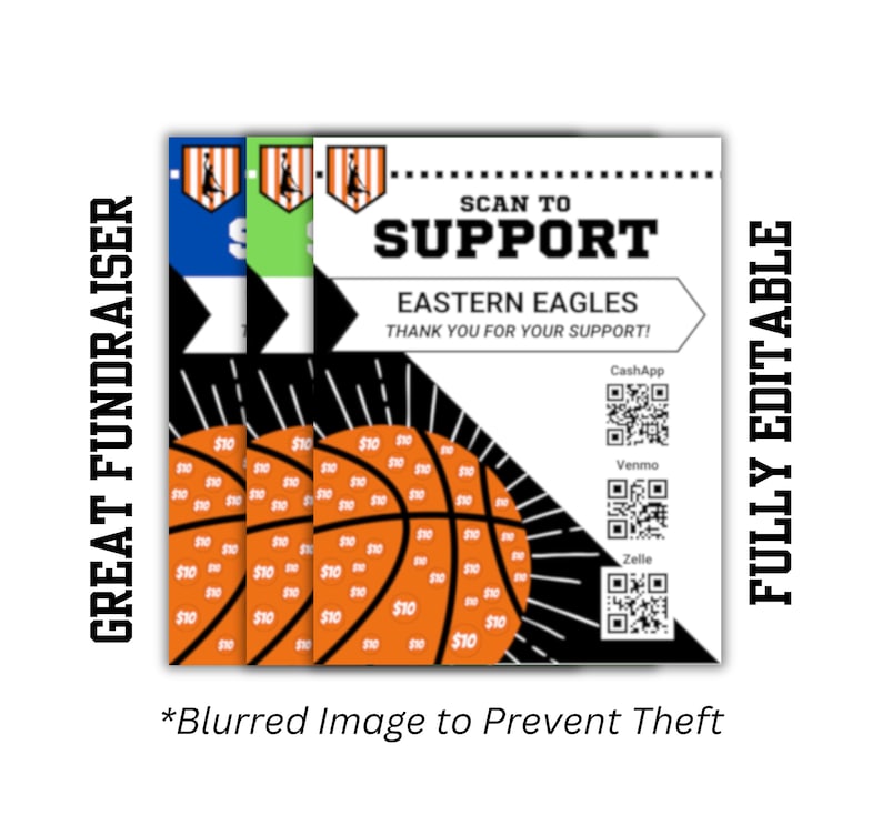 BASKETBALL FUNDRAISER With QR Code, Color Changing, Custom Template ...