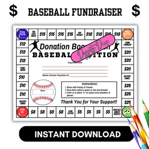 BASEBALL Fundraiser Printable | Donation Board Bash | AAU Travel ...