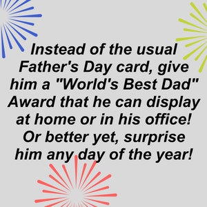 FATHER'S DAY Award Certificate | Editable Father's Day Award Gift ...
