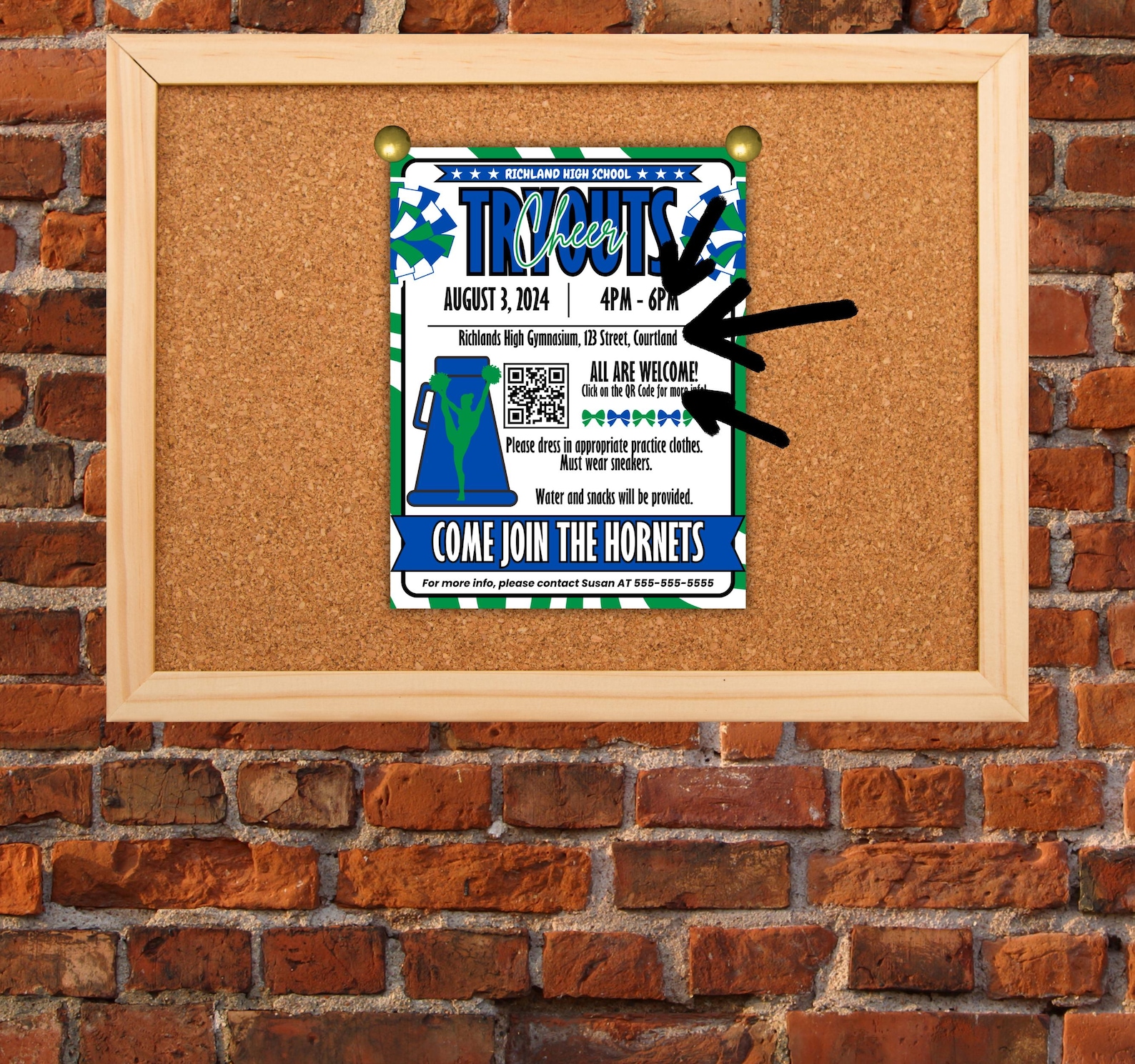EDITABLE CHEER TRYOUT Flyer for High School or Competitive Cheer, Fully ...