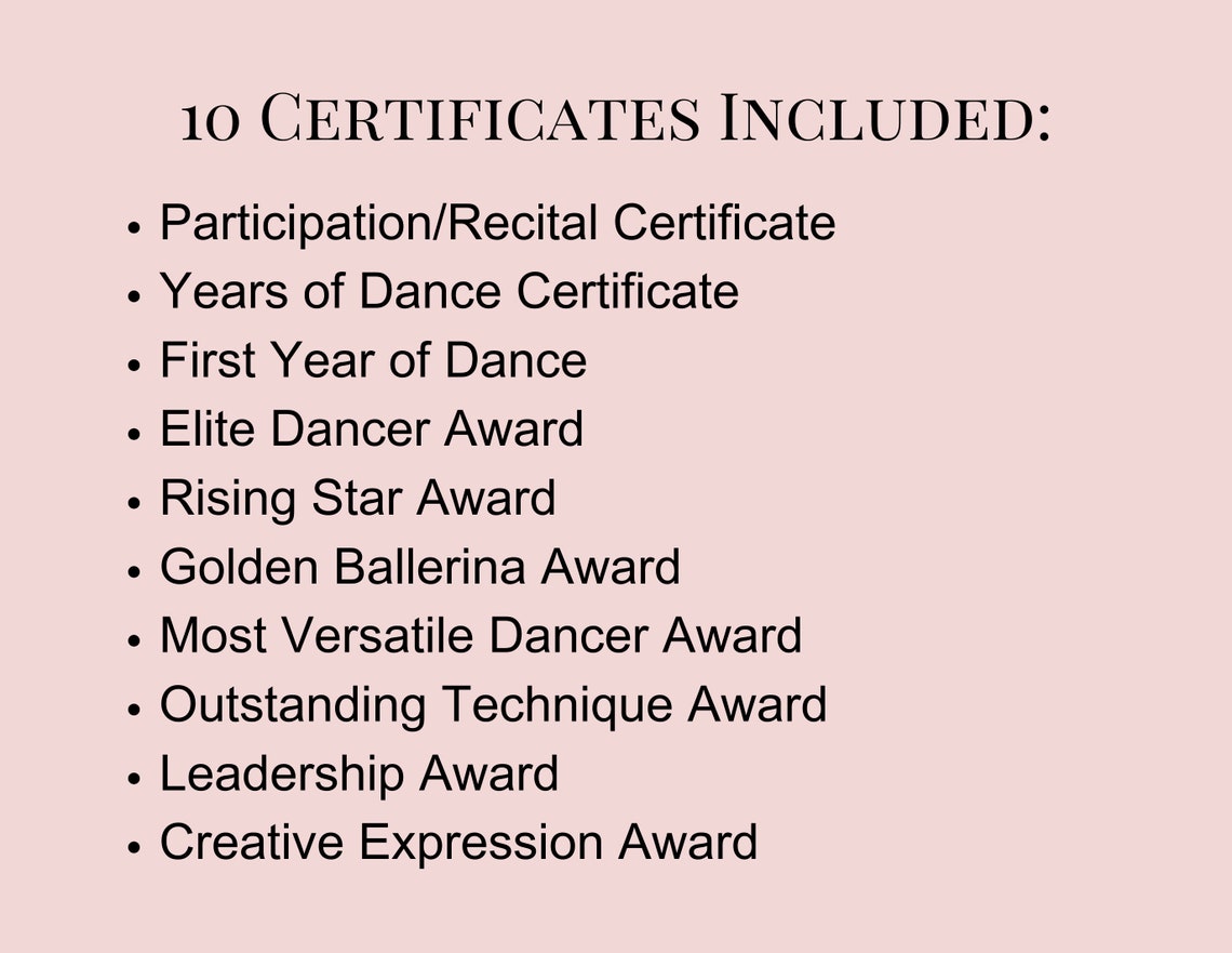 DANCE AWARD EDITABLE Certificates Bundle | End of Year | Floral Boho ...