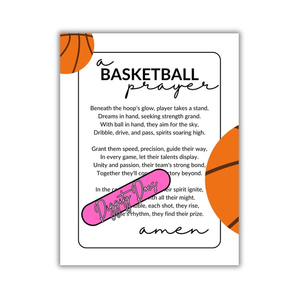 Basketball Prayer - Etsy