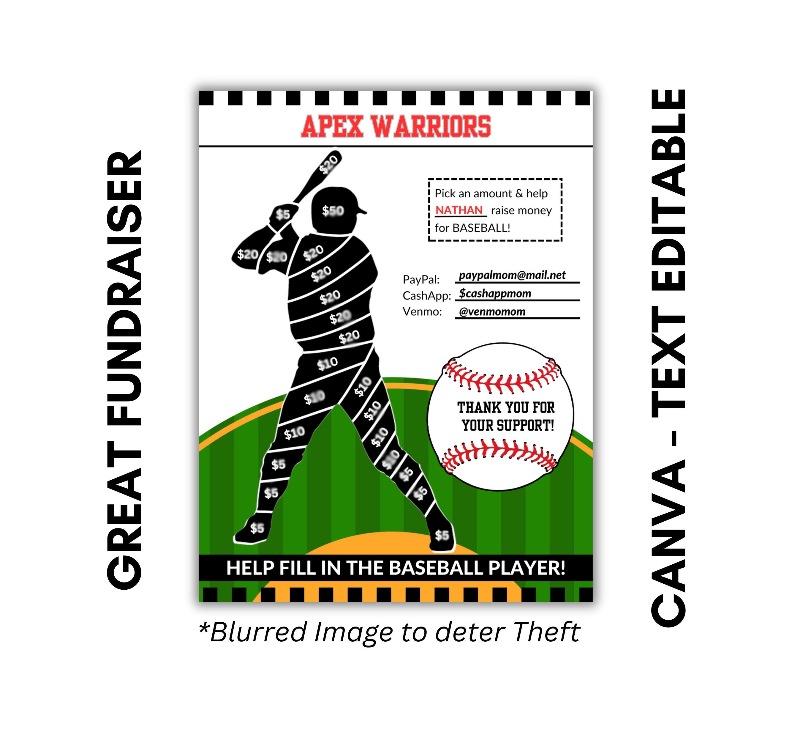 BASEBALL FUNDRAISER Editable | Template Sheet | AAU Baseball Fundraiser ...