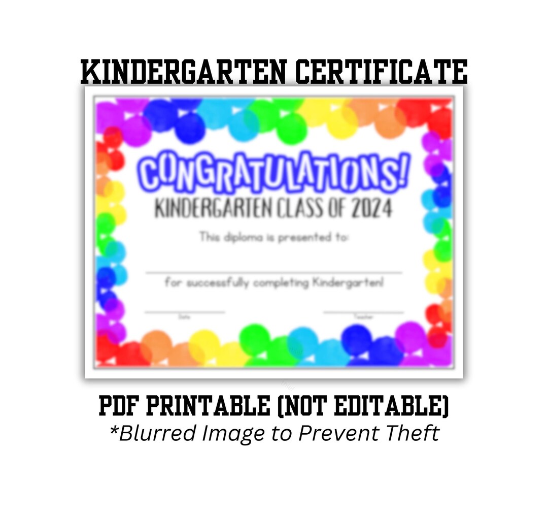 Kindergarten Graduation Diploma Printable With Bonus Activities ...