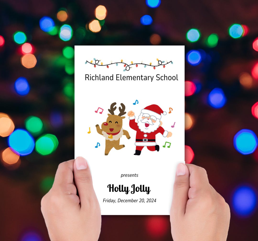 Christmas Play Program Template, Bifold, Editable Flyer, Santa, Elves ...