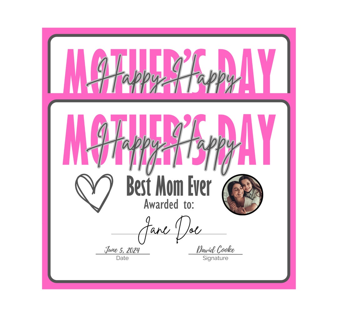Mother's Day Certificate Template - Customize & Print. Fully ...