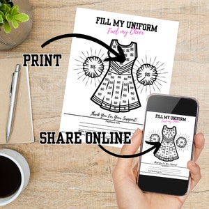 Cheer Fundraiser Printable | FILL MY UNIFORM | Cheer Comp ...