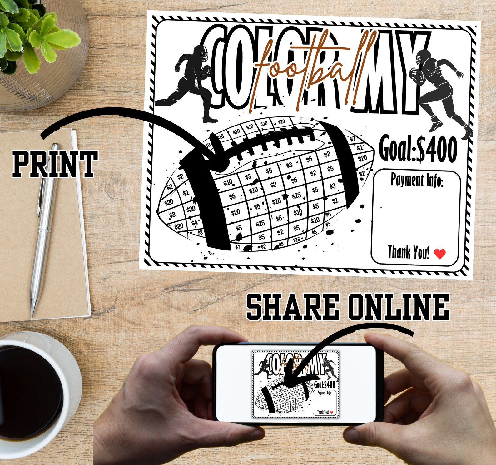 COLOR MY FOOTBALL | Fill My Football | Youth Football | Pee Wee | Youth ...