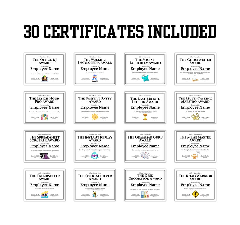 Editable Funny Employee Awards - 30 Hilarious Office Recognition ...