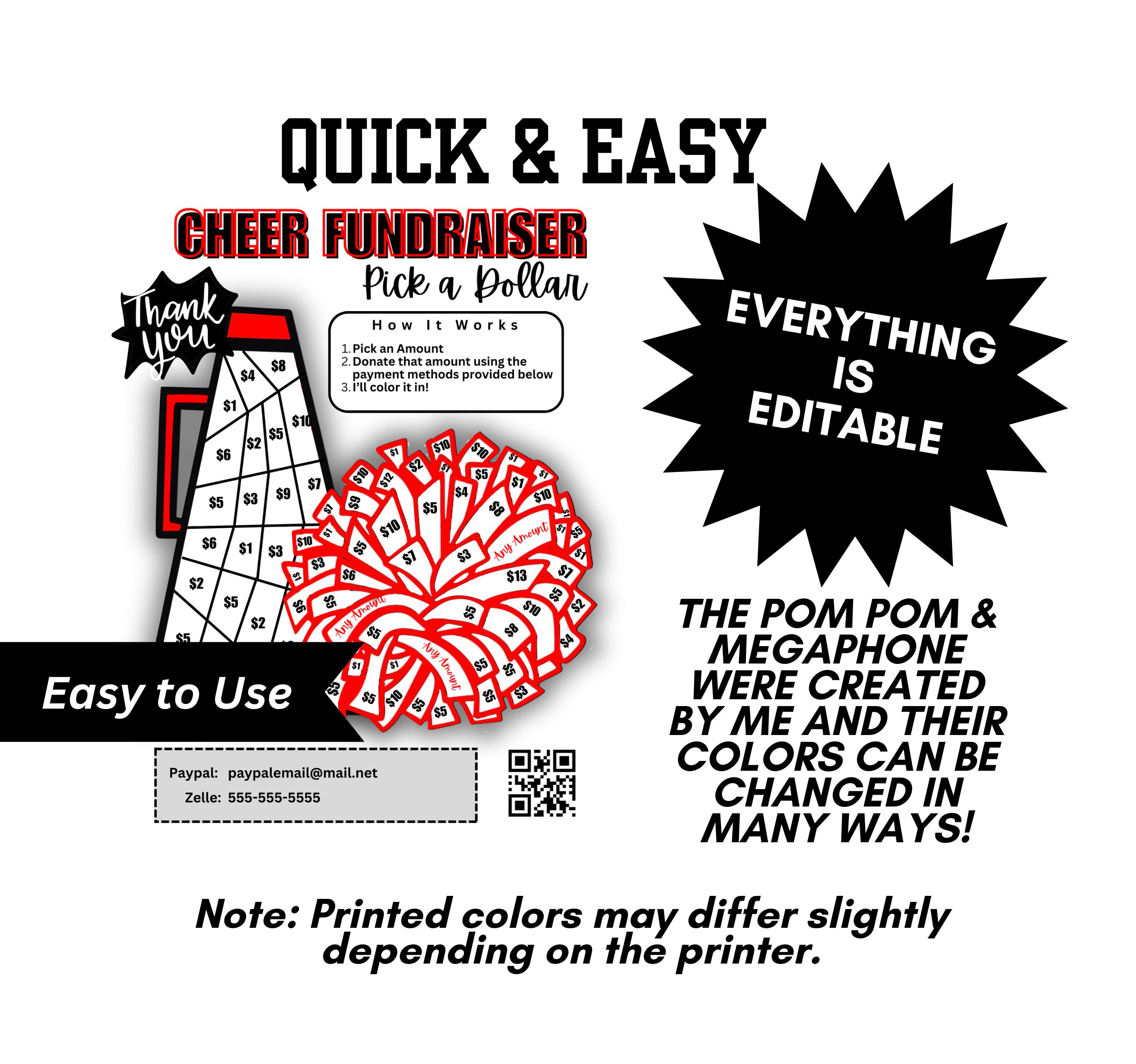 Bulk Cheer Fundraiser Set: 6 Fully Editable Designs for Cheer Camps ...
