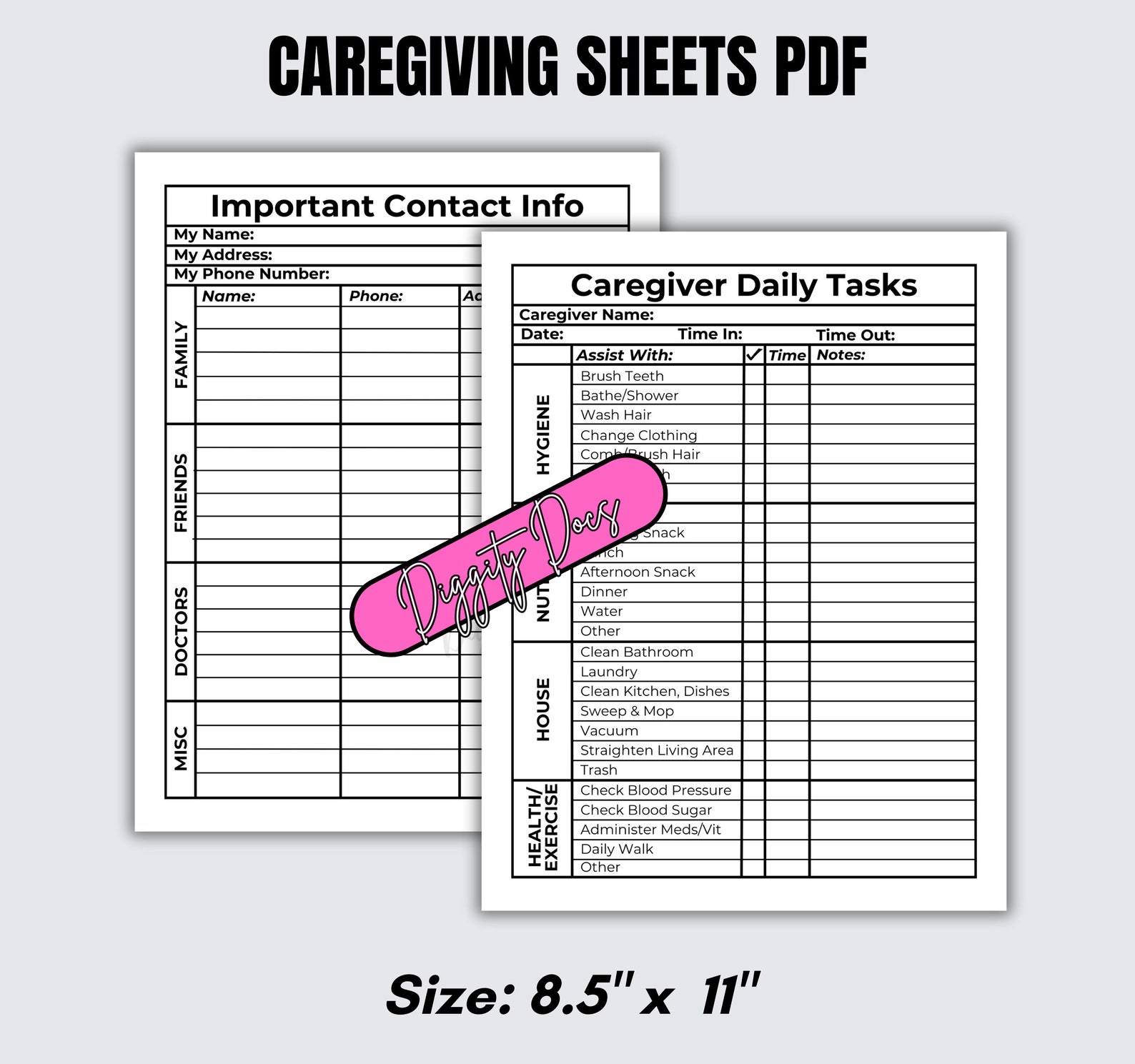 Caregiver Printable: for the Elderly and Their Caregiving. Help Keep ...