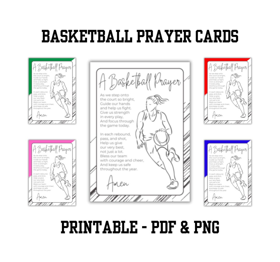 Basketball Prayer Cards & Gift Bag Tags: Inspirational Quotes ...