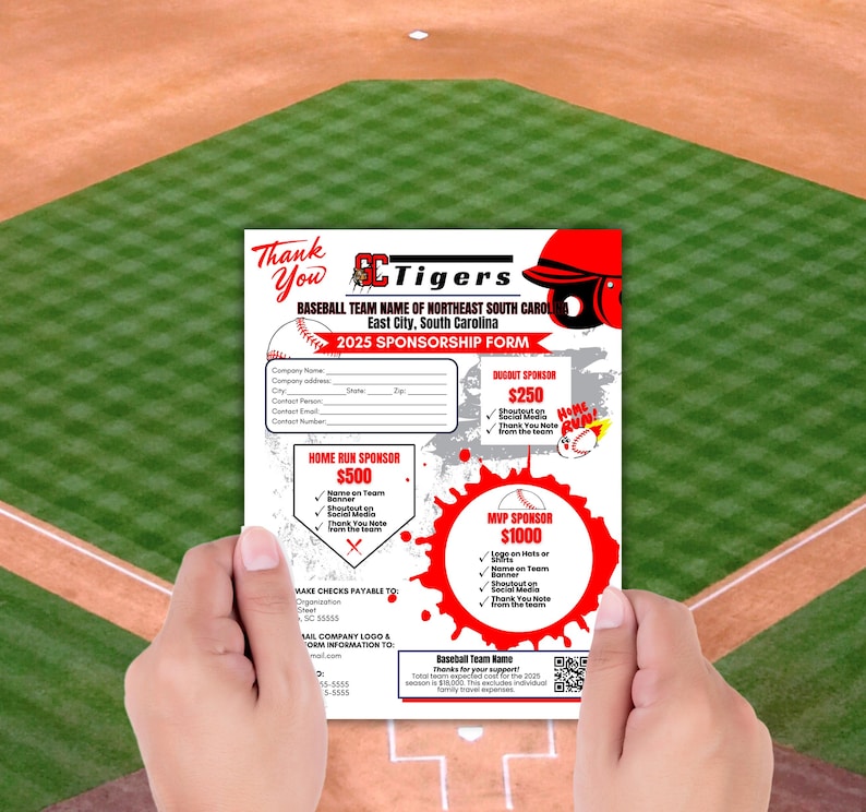 Baseball Sponsorship Flyer Template, Sponsor My Season, Editable Canva ...