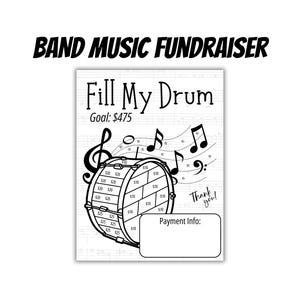 Fill My Drum Fundraiser Tracker Printable, Digital Download PDF, Color ...