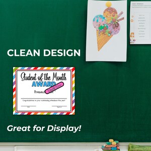 STUDENT of the MONTH Certificate School Award Printable PDF School ...