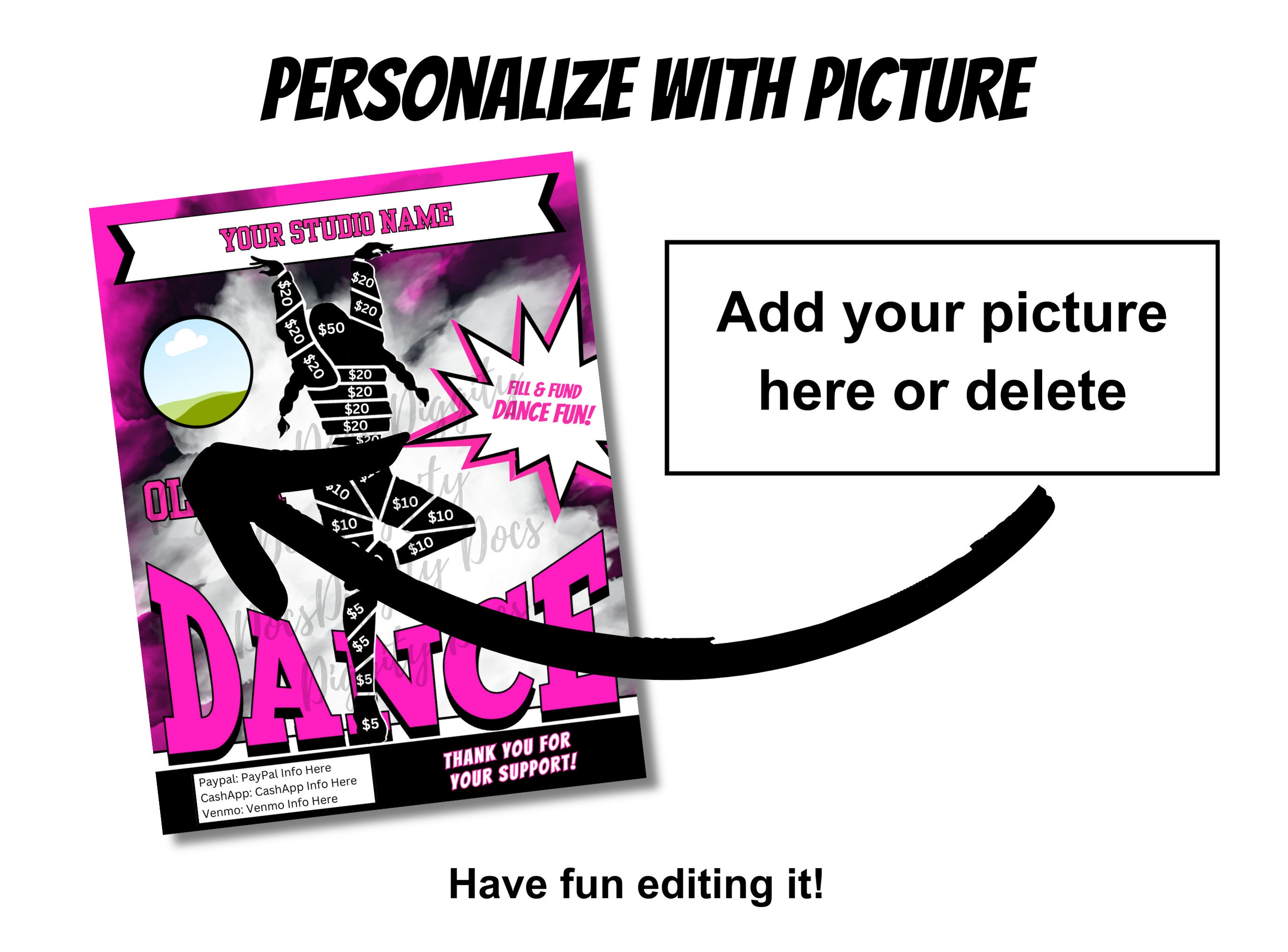 EDITABLE DANCE Fill and Fund Fundraiser Dance Fundraiser Sheet Dance ...