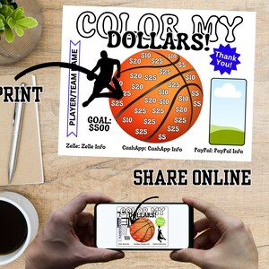 FULLY EDITABLE Basketball Fundraiser, Unique, Fill My Basketball ...