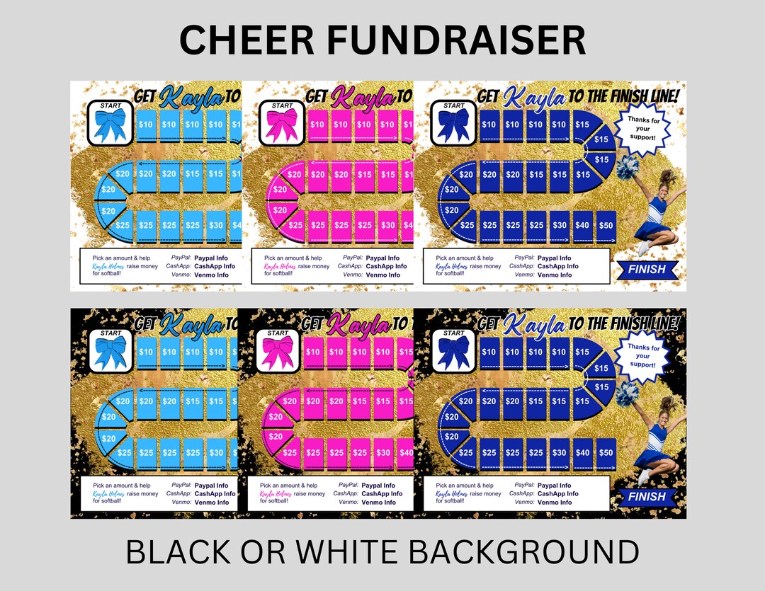CUSTOM CHEER FUNDRAISER for Social Media Cheer Elite Fill-in Game Board ...