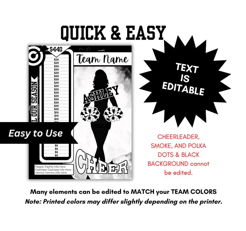 CHEER FUNDRAISER for Cheer Team, Competitions, Editable Cheerleading ...
