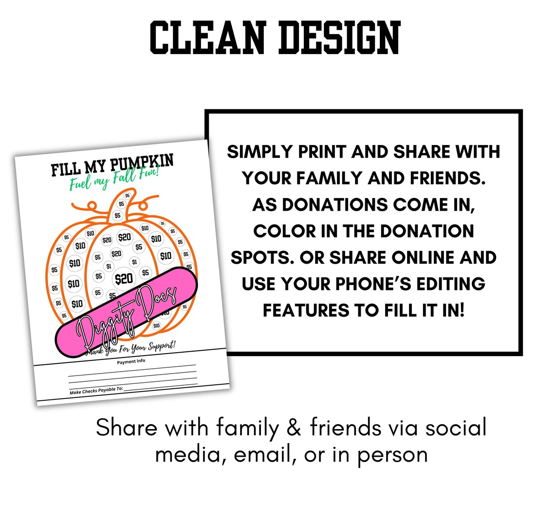 FILL MY PUMPKIN Fall Fundraiser | Printable 8.5" X 11" | Color-in ...