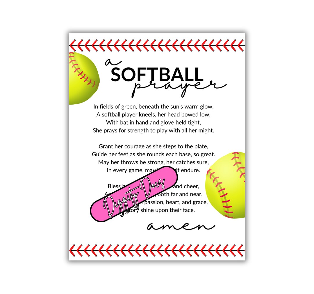 Softball Prayer Cards for Your Team's Strength and Spirit , Softball ...