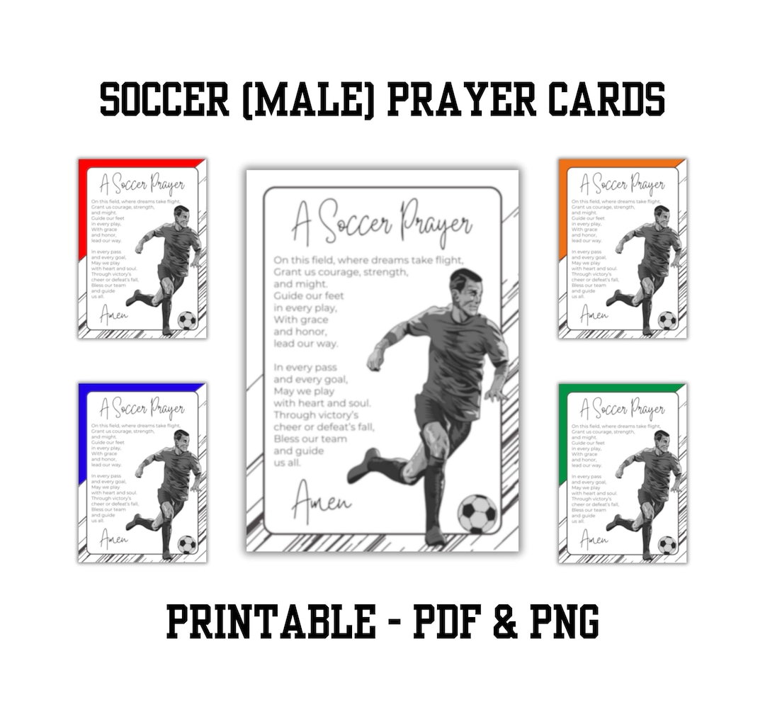Printable Soccer Prayer Cards & Bag Tags—perfect for Team Gift, Pregame ...