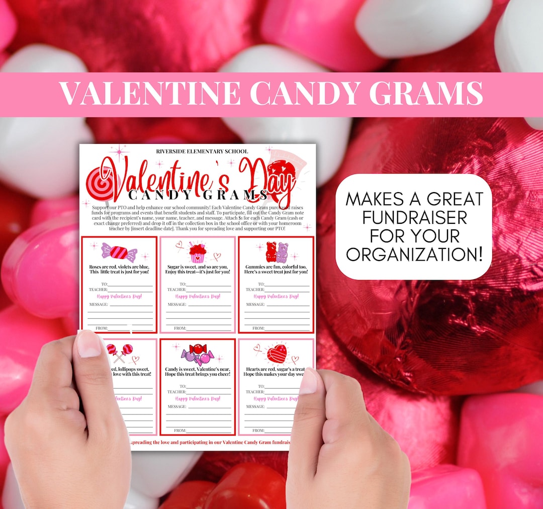 EDITABLE Valentine's Day CANDY GRAMS Fundraiser, Fill My Heart, Healthy ...