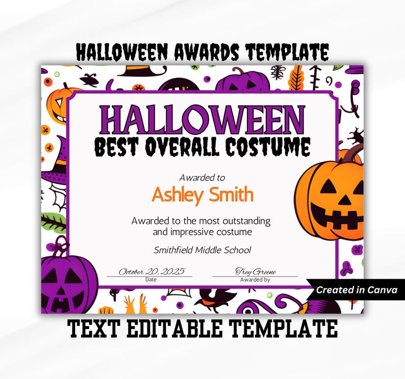 Halloween Costume Award Certificates - Large Lot, Costume, Home ...