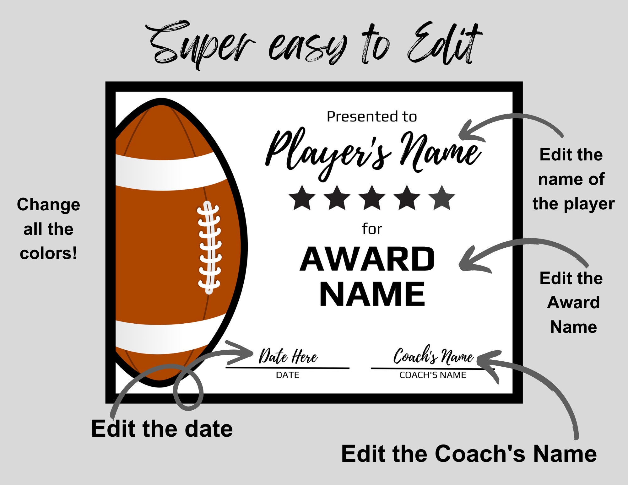 SPORTS Award Certificates BUNDLE Editable High School Awards End of ...