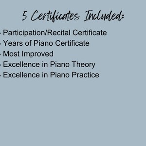 EDITABLE PIANO RECITAL Certificates Piano Awards Piano - Etsy