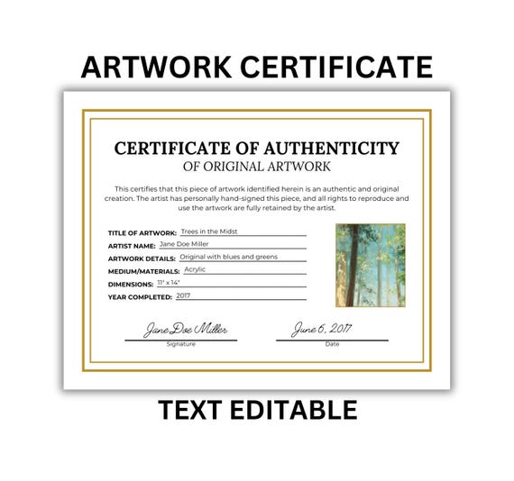 Certificado De Arte De Autenticacao