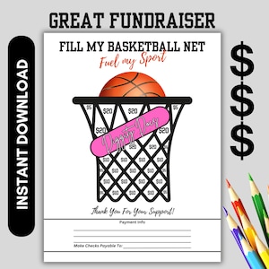 Fill My Basketball Fundraiser | Printable 8.5" X 11" | Color-in ...