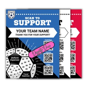 SOCCER Fundraiser With QR Code, Color Changing, Custom Template Soccer ...
