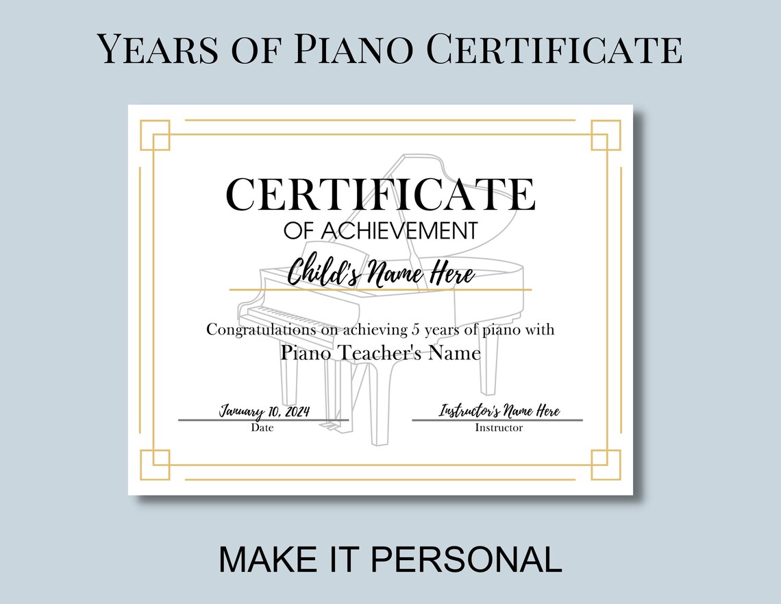 EDITABLE PIANO RECITAL Certificates | Piano Awards | Piano Theory ...