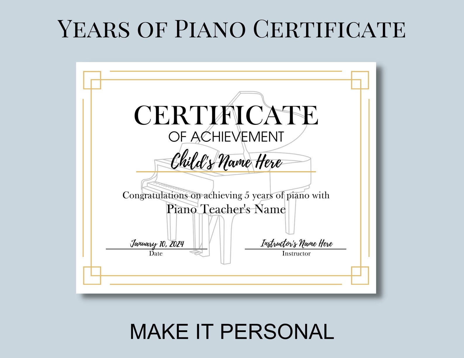 EDITABLE PIANO RECITAL Certificates | Piano Awards | Piano Theory ...