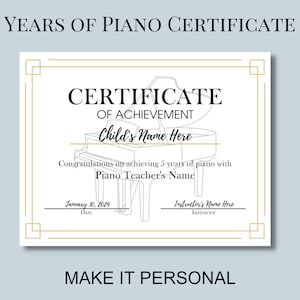 EDITABLE PIANO RECITAL Certificates | Piano Awards | Piano Theory ...