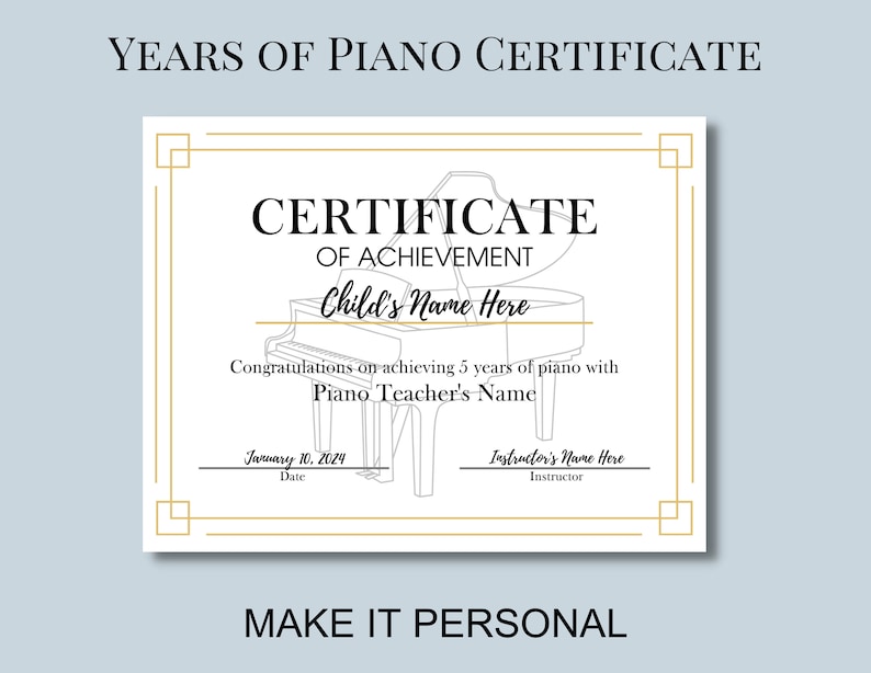 EDITABLE PIANO RECITAL Certificates | Piano Awards | Piano Theory ...