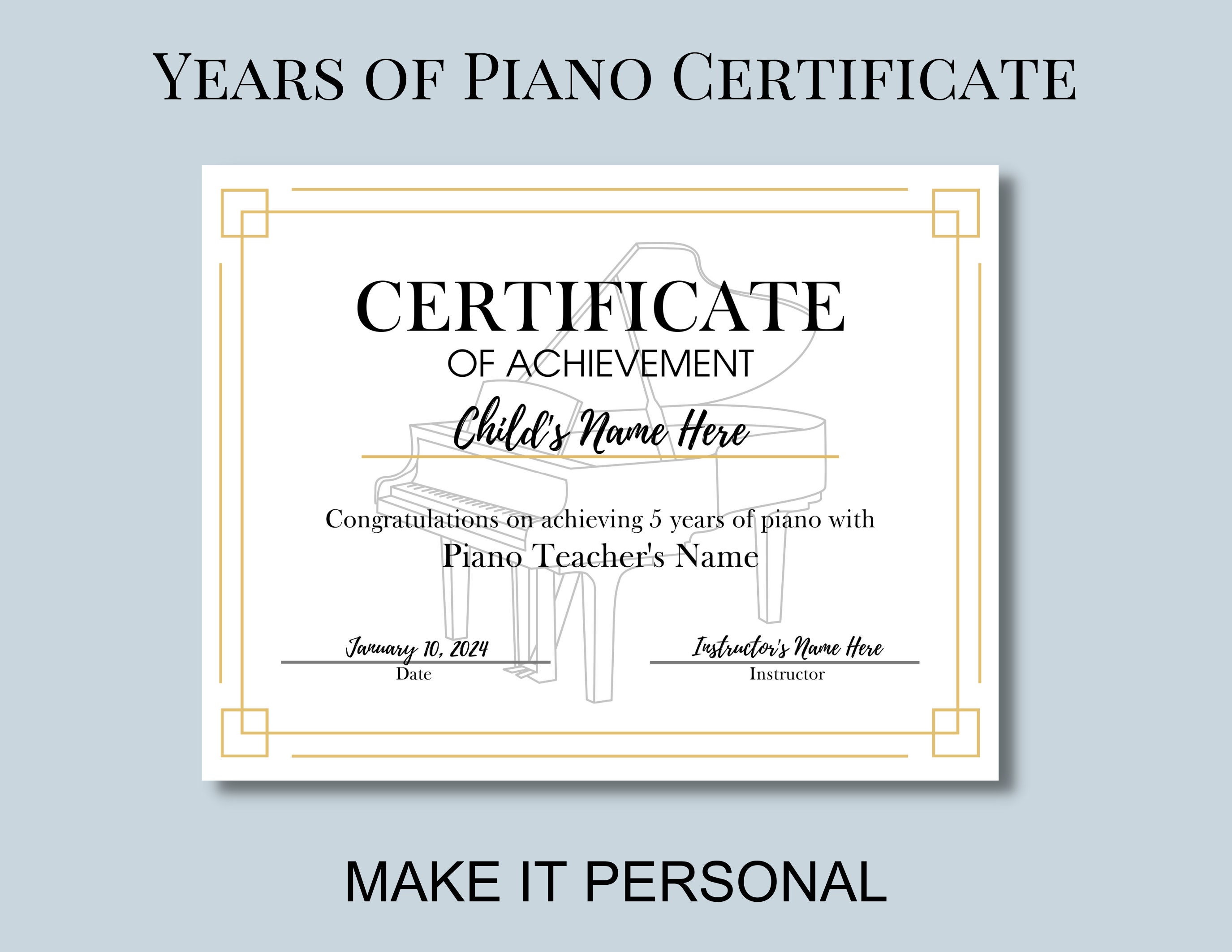 EDITABLE PIANO RECITAL Certificates | Piano Awards | Piano Theory ...