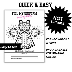 Cheer Fundraiser Printable | FILL MY UNIFORM | Cheer Comp ...