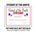 STUDENT of the MONTH Certificate - School Award Printable PDF | School ...
