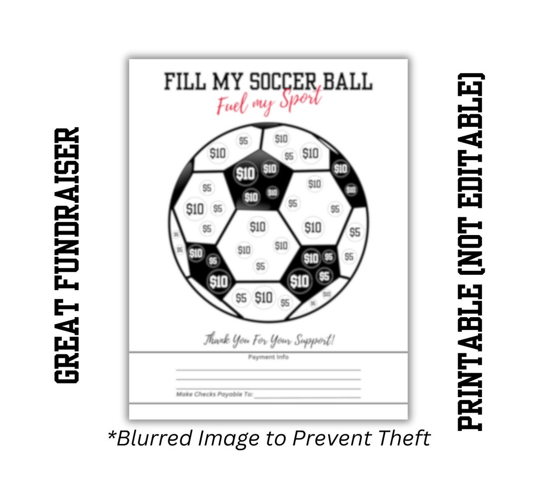 Fill My Soccer Ball Fundraiser | Printable | AAU Soccer Fundraiser ...