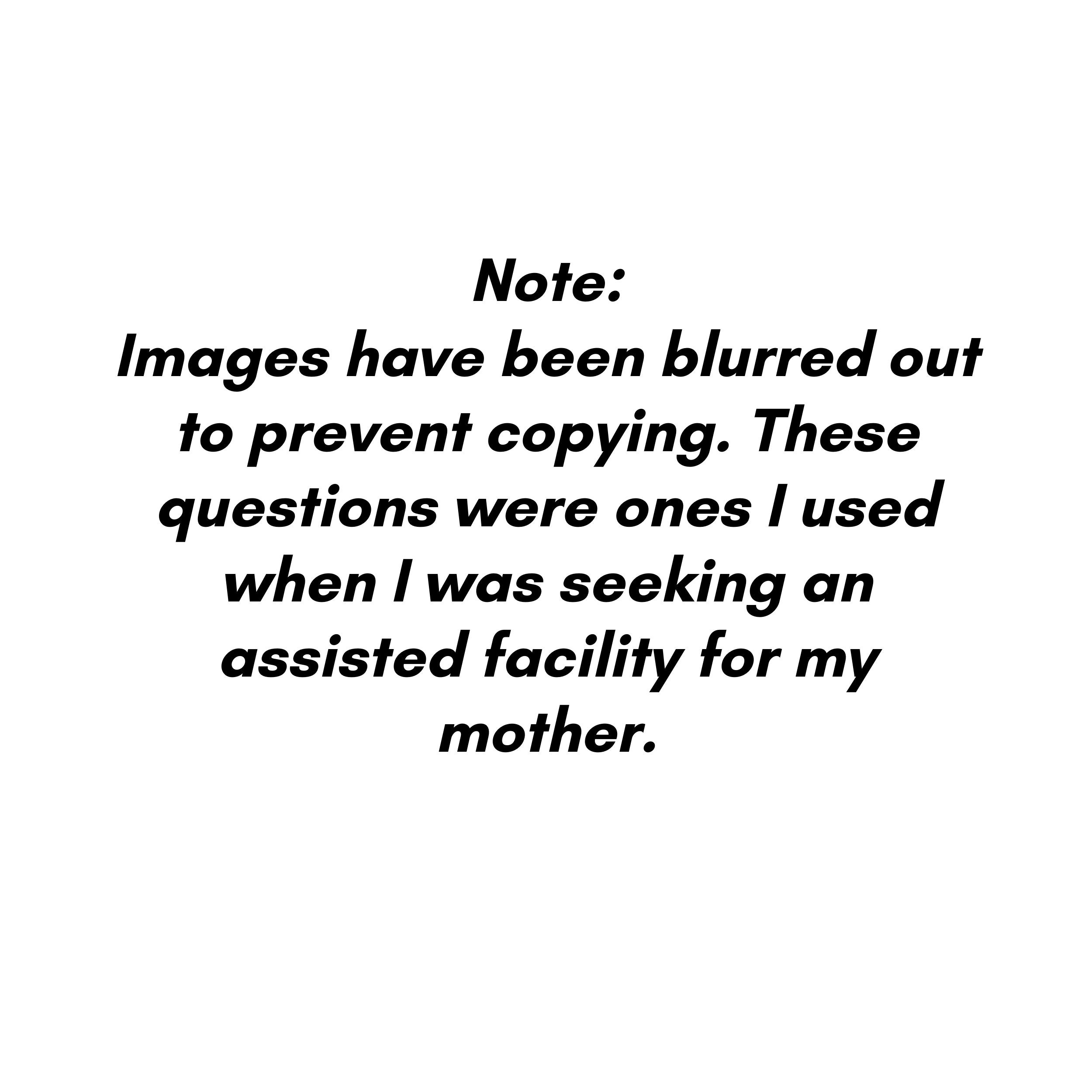 Assisted Living Questionnaire Printable: Questions and Notes. Be ...