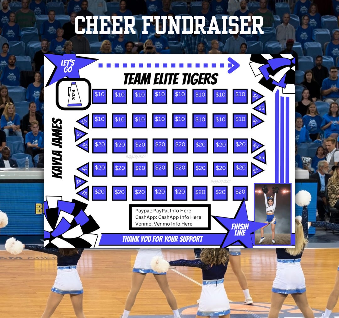 CHEER FUNDRAISER BOARD, Fully Editable Cheer Fundraising Flyer, Cheer ...