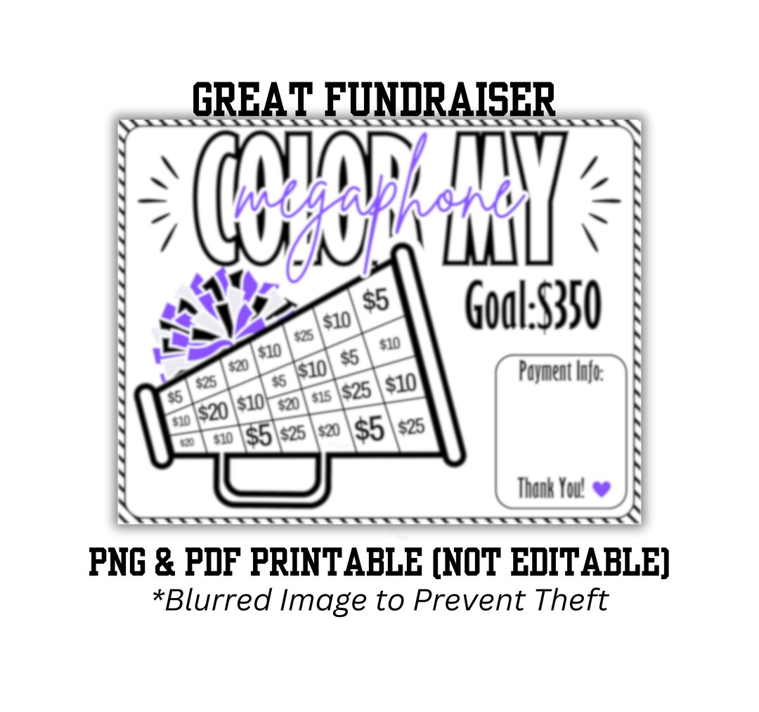 COLOR MY MEGAPHONE Cheer Fundraiser, Fill My Cheer Megaphone, Printable ...