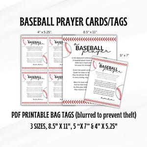 BASEBALL PRAYER Cards for Your Team's Strength and Spirit! , Softball ...